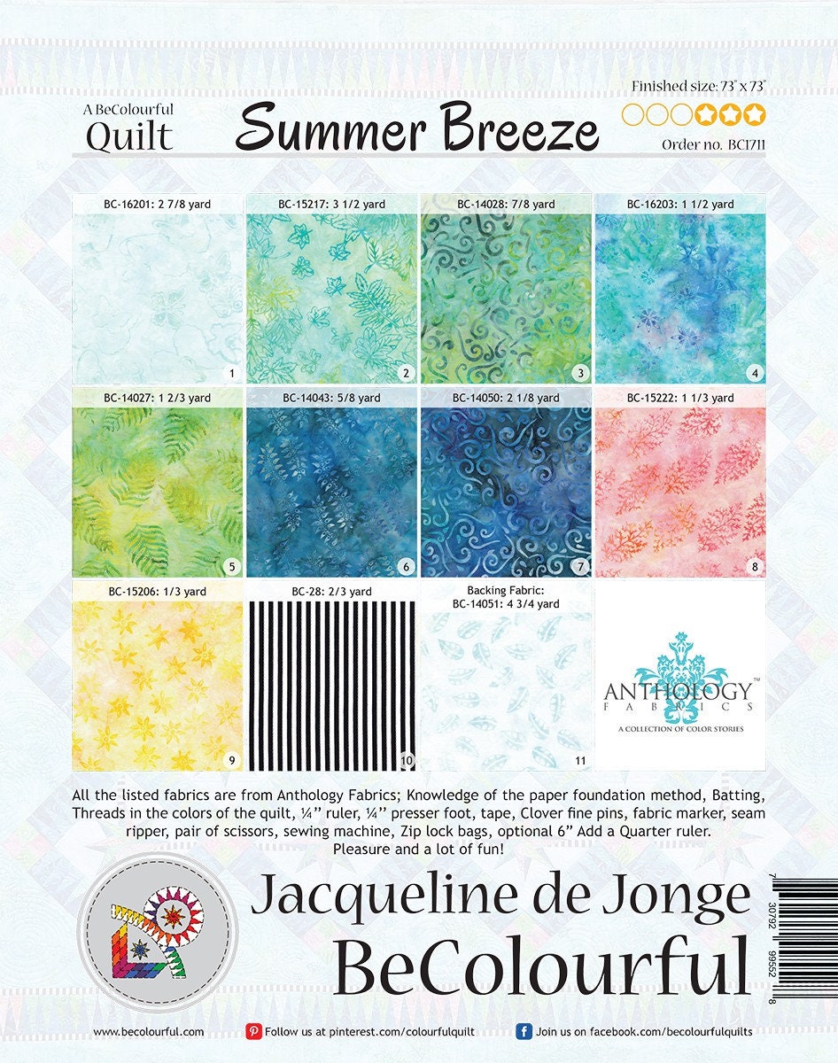 Becolourful - Summer Breeze - Pattern - New! - Etsy