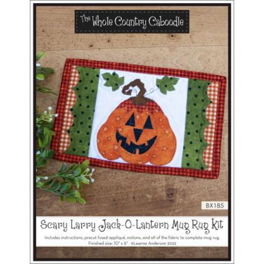 Whole Country Caboodle - Scary Larry Jack-o-lantern Mug Rug Kit - Etsy