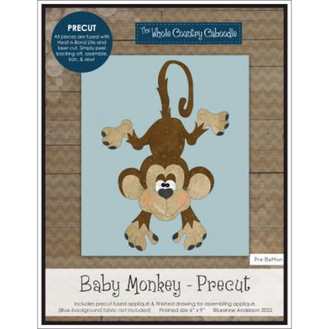 Whole Country Caboodle - Baby Monkey Precut Fused Applique Pack - Etsy