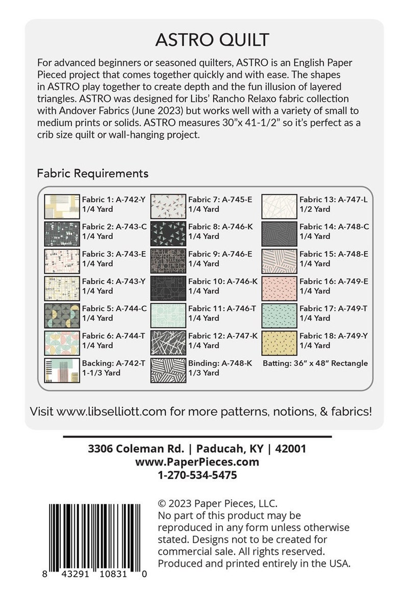 Paper Pieces Astro Quilt Pattern and Paper Pieces Pattern - Etsy