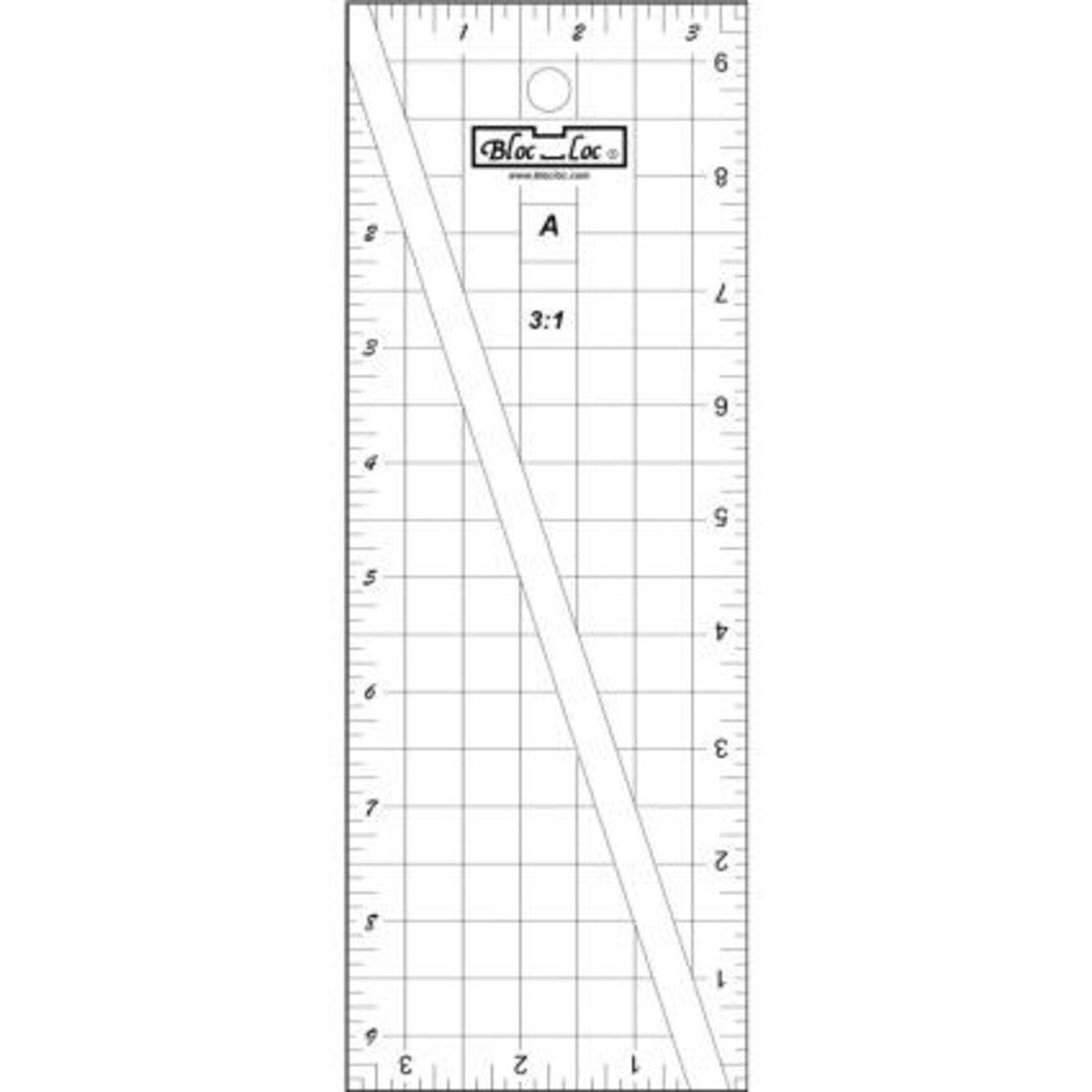 Bloc Loc - Half-rectangle Triangle Ruler 3:1 Large Set (3-1/2" X 9-1/2 ...