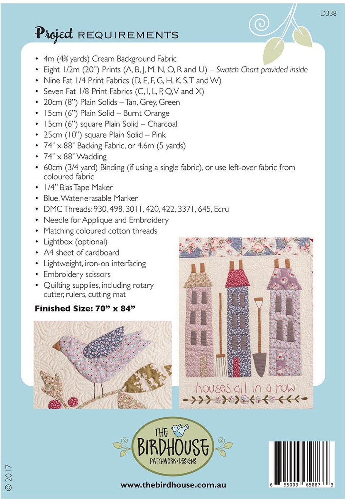 Birdhouse Patchwork Design Foxley Village BOM Pattern New - Etsy