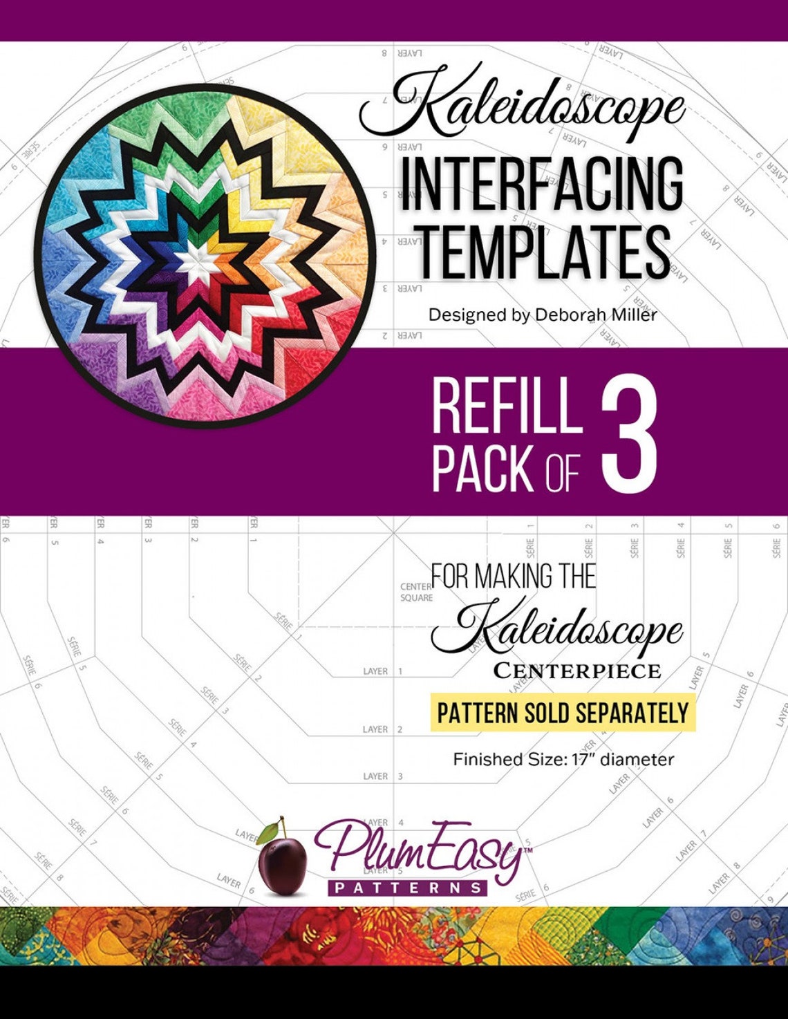 Plumeasy Patterns - Kaleidoscope Interfacing Template 3-pack - Pattern ...