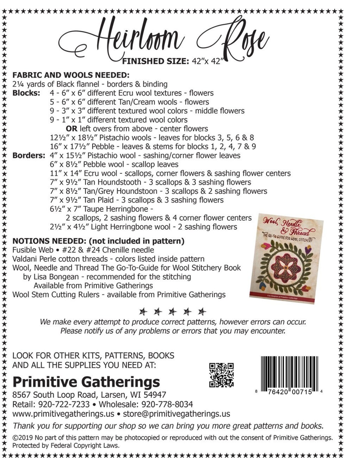 Primitive Gatherings - Heirloom Rose Urban - Pattern - New! - Etsy