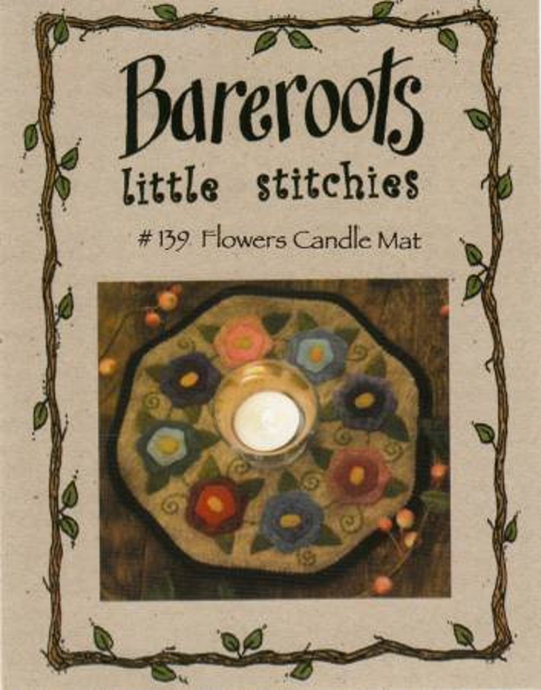 Bareroots Little Stitchies - Candle Mat Flowers - Kit or Pattern - Etsy