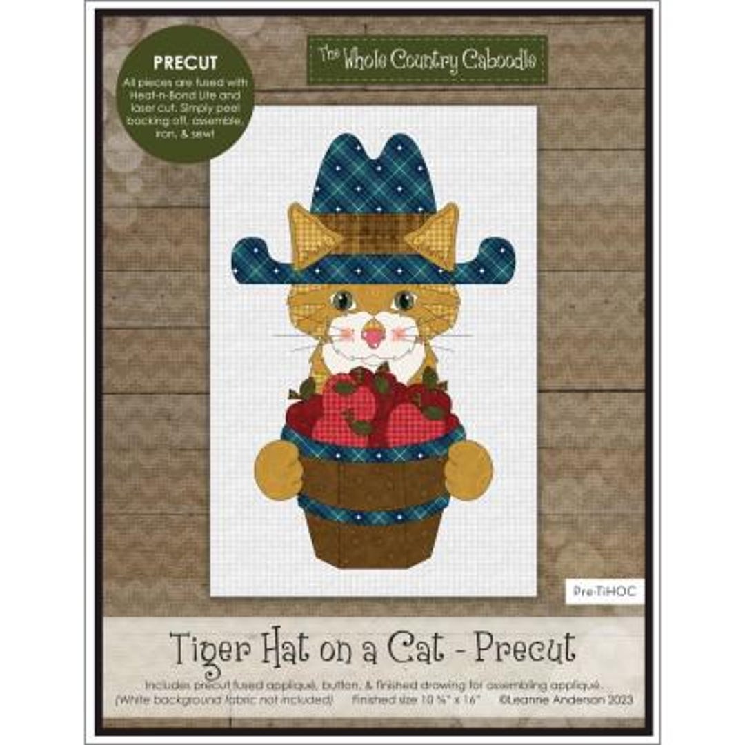 Whole Country Caboodle - Hat on a Cat - Tiger - Precut Pre-fused ...