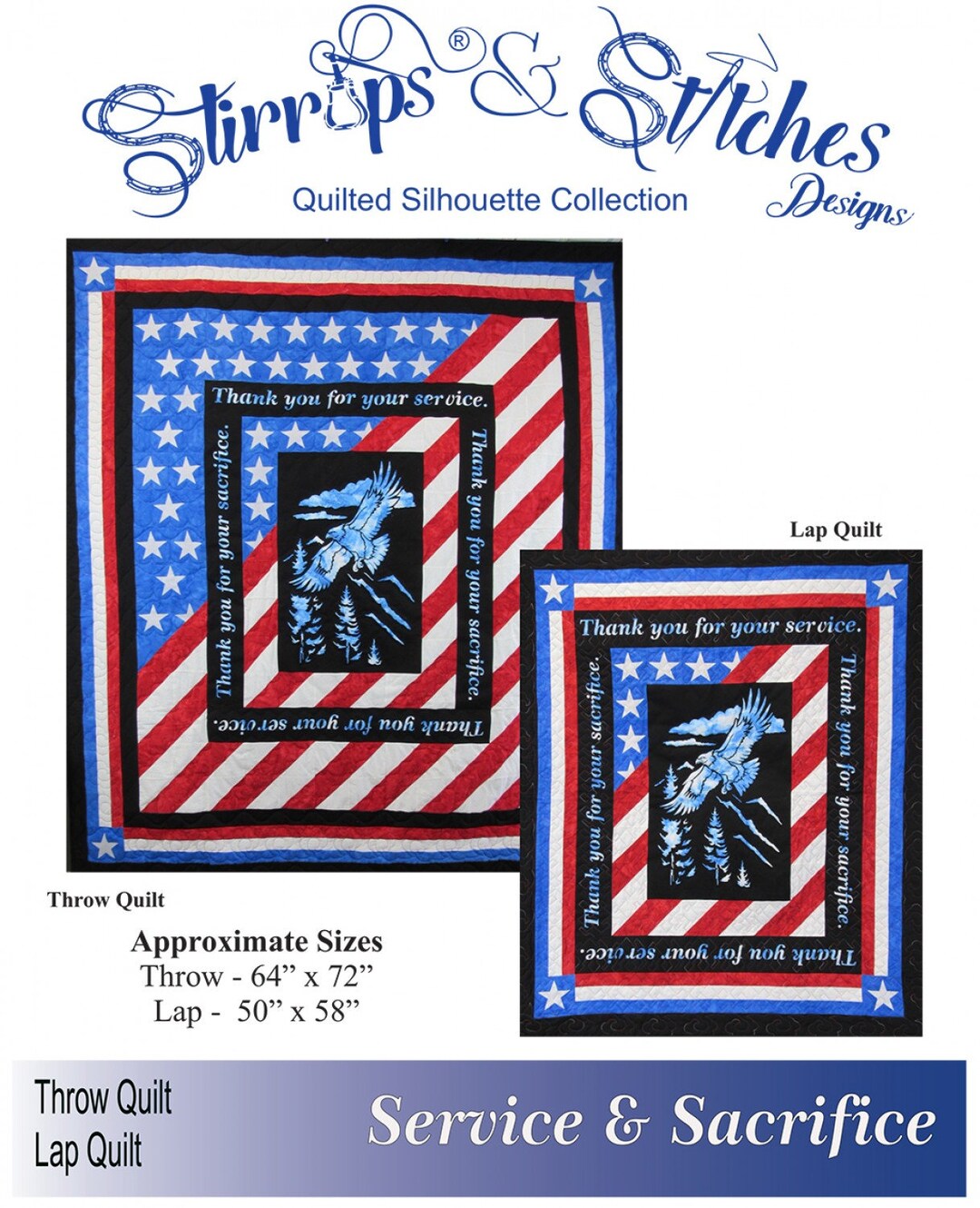Stirrups and Stitches Designs Service and Sacrifice Applique Kit New - Etsy
