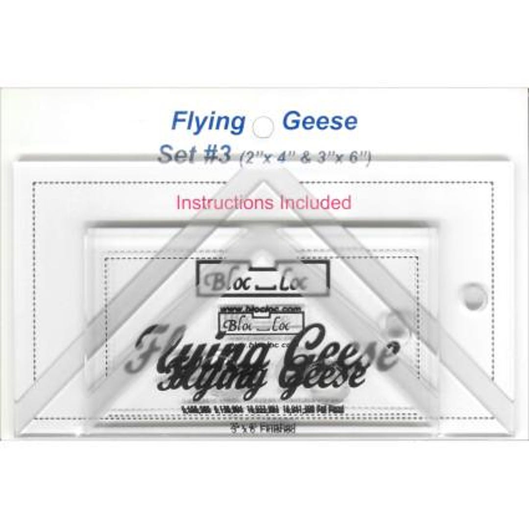 Bloc Loc - Flying Geese Ruler Set 3 - 2" X 4" & 3" X 6" - Etsy
