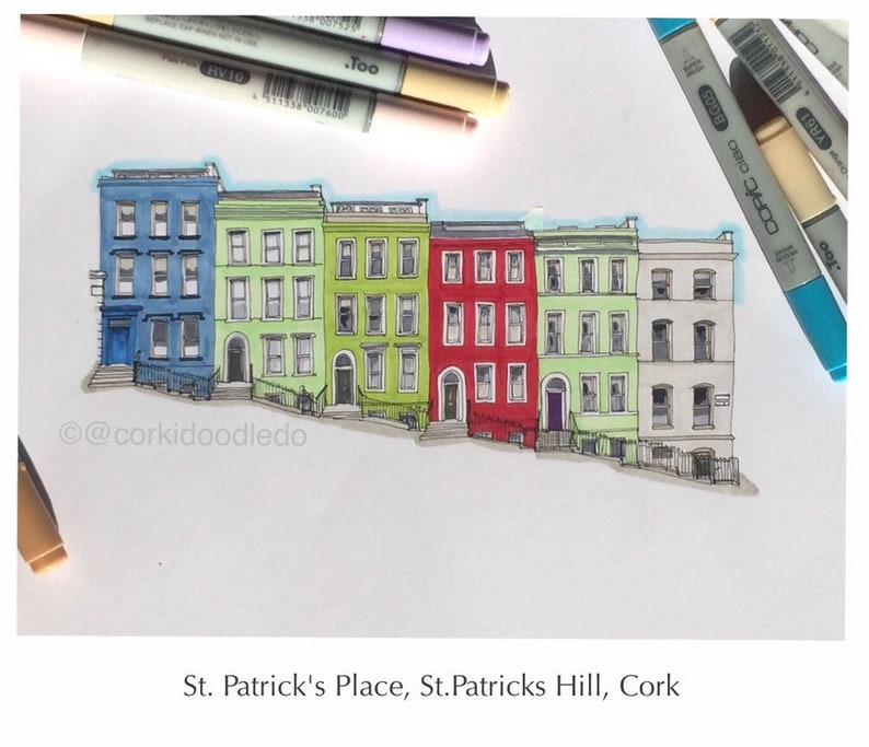 Patrick's Place, Patrick's Hill, Cork City, Cork12"x8" - Etsy