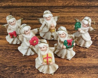 Hand painted ceramic angels | Etsy