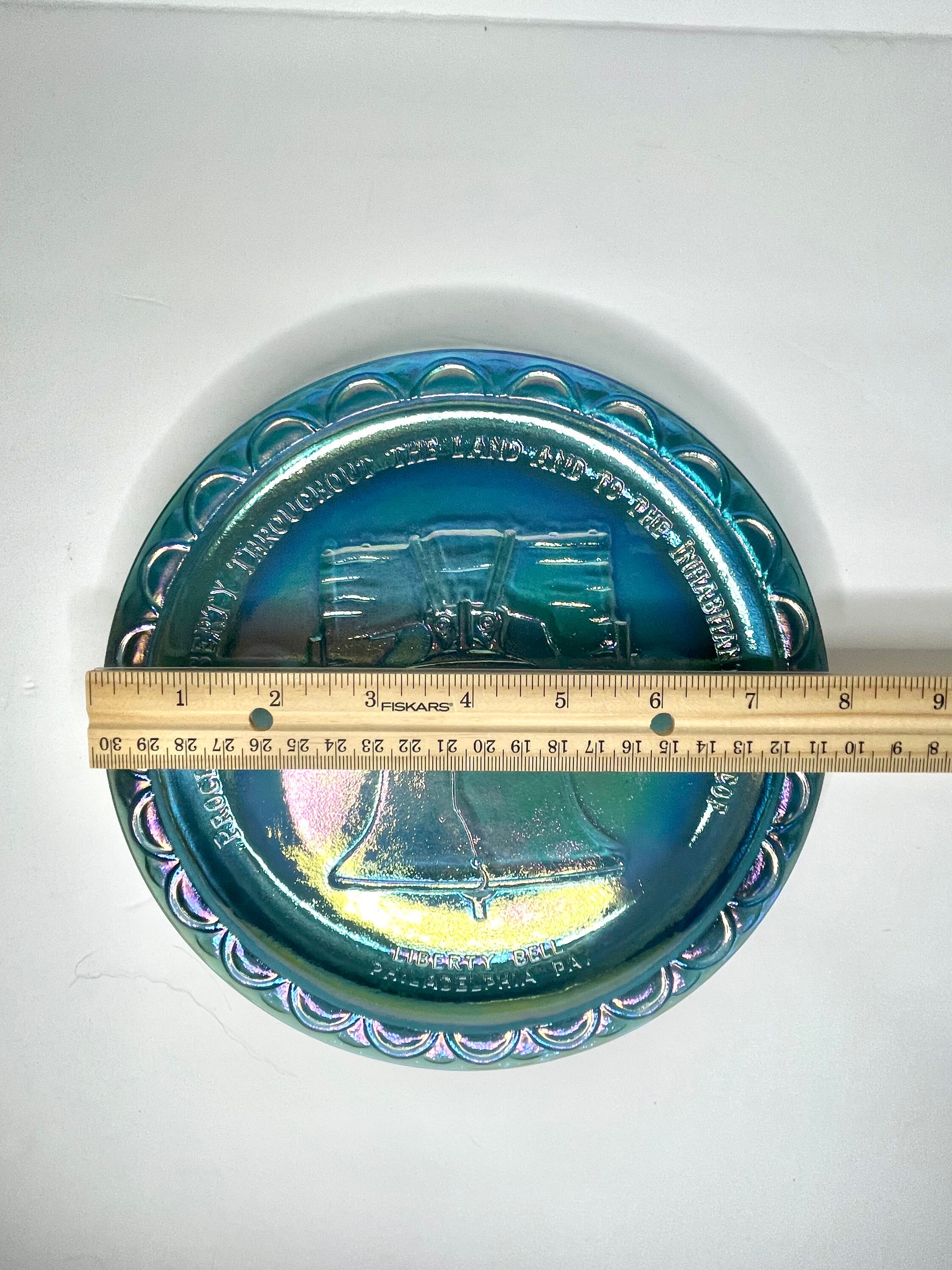 Bicentennial Carnival Glass Plate Blue - Etsy