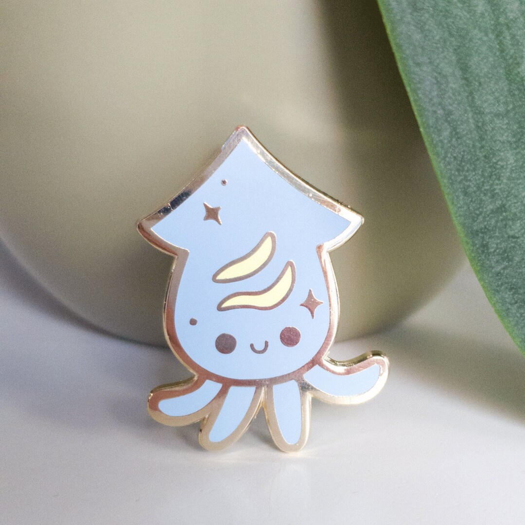 Blue Squid Ocean Sea Enamel Pin, Enamel Pin Cute, Gifts for Her - Etsy
