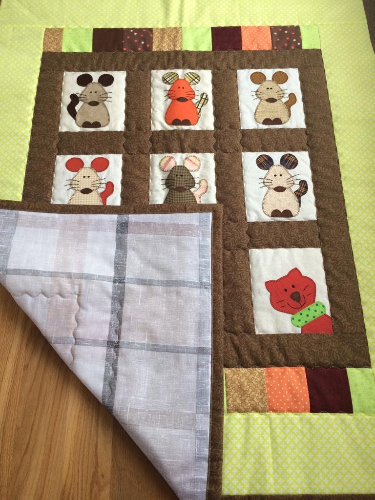Cat and Mouse Patchwork Quilt - Etsy