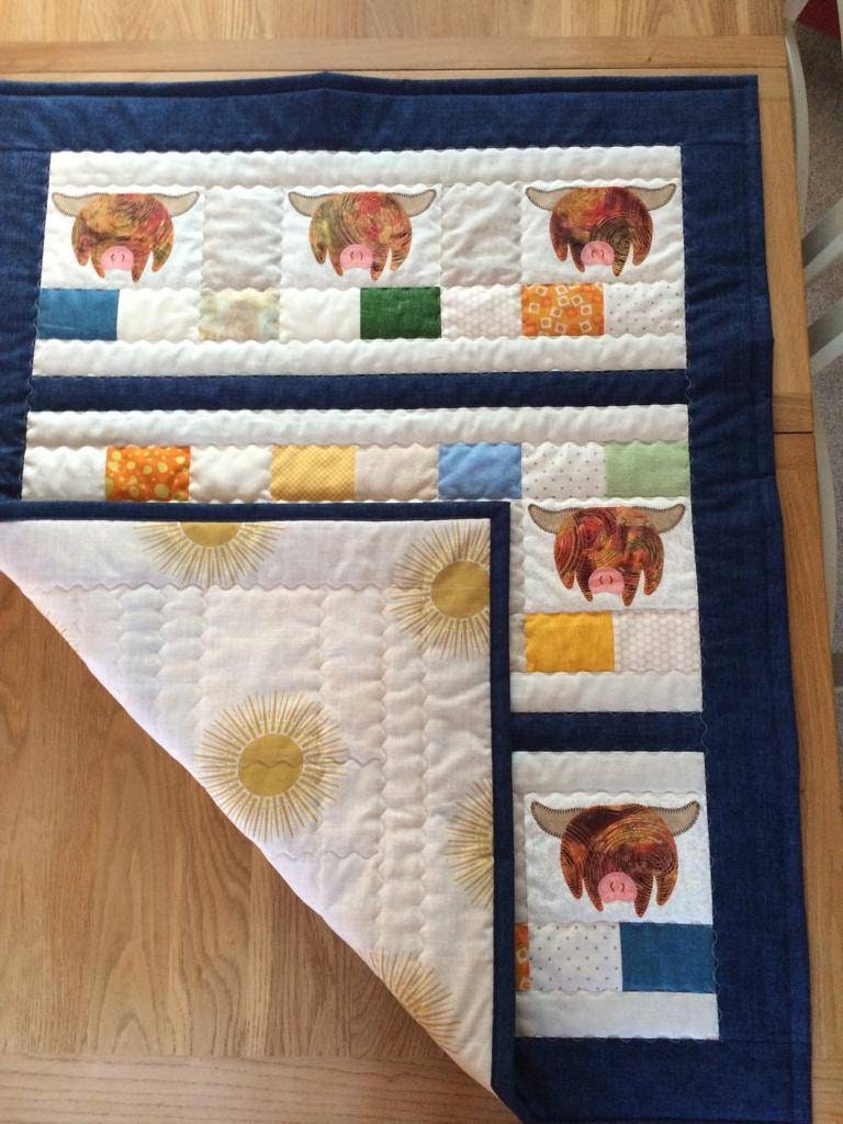 Traditional Patchwork Quilt With Highland Cows - Etsy