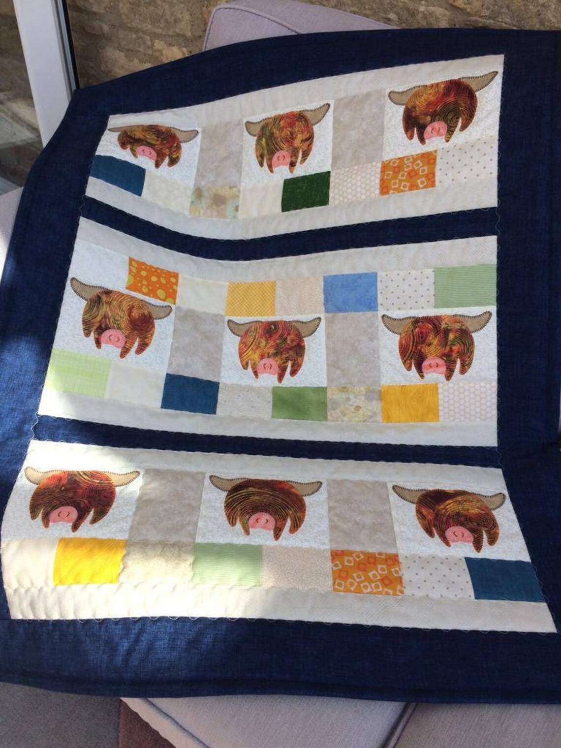 Traditional Patchwork Quilt With Highland Cows - Etsy