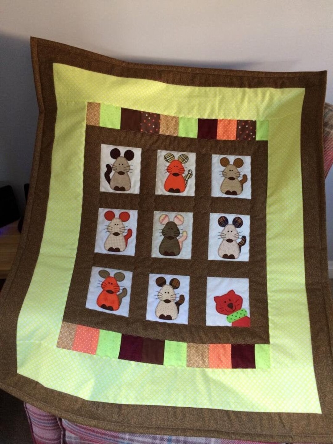 Cat and Mouse Patchwork Quilt - Etsy
