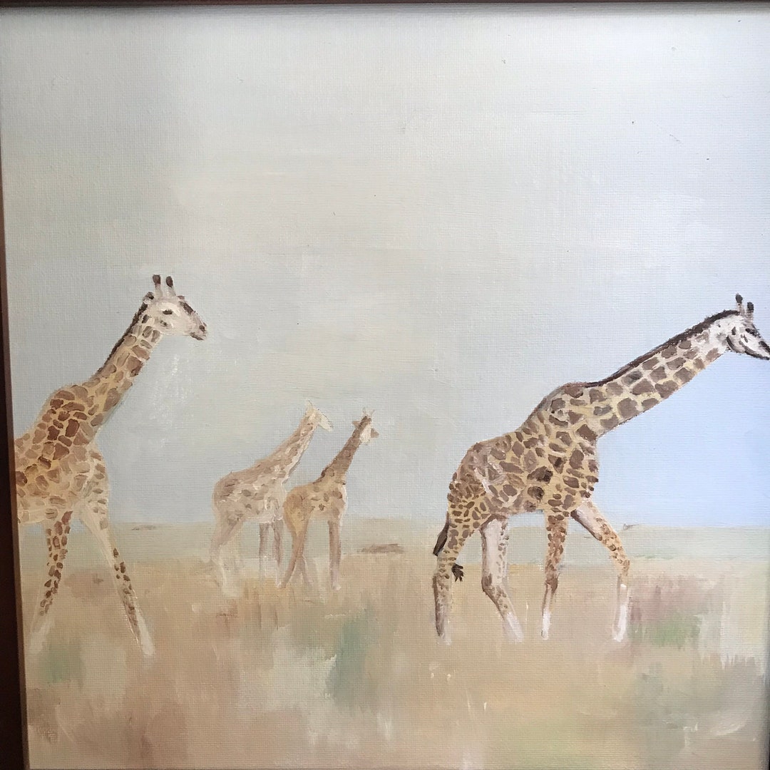 Original Giraffes Oil Painting - Etsy