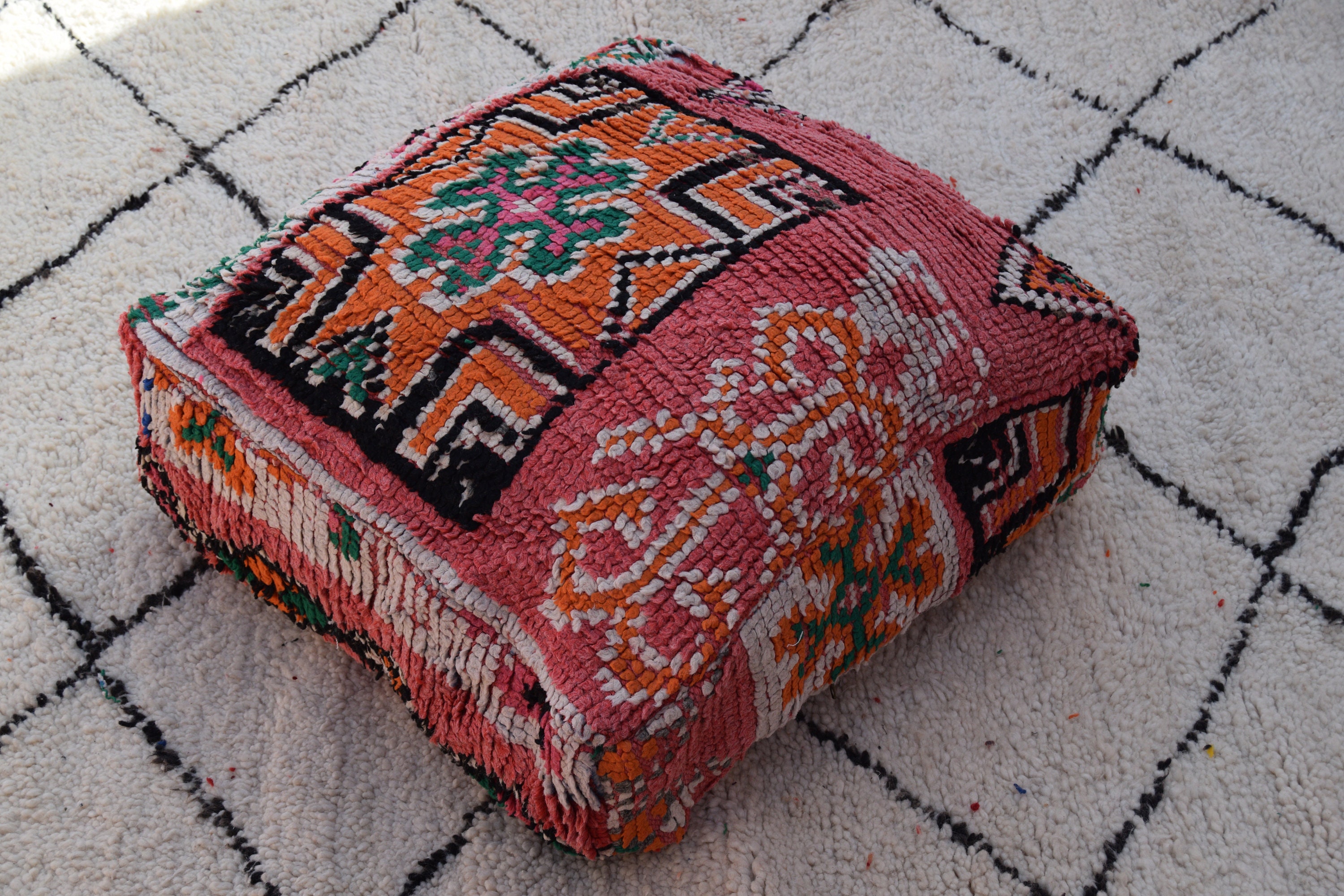 Square furniture Berber design Home decor Morocco pouf | Etsy