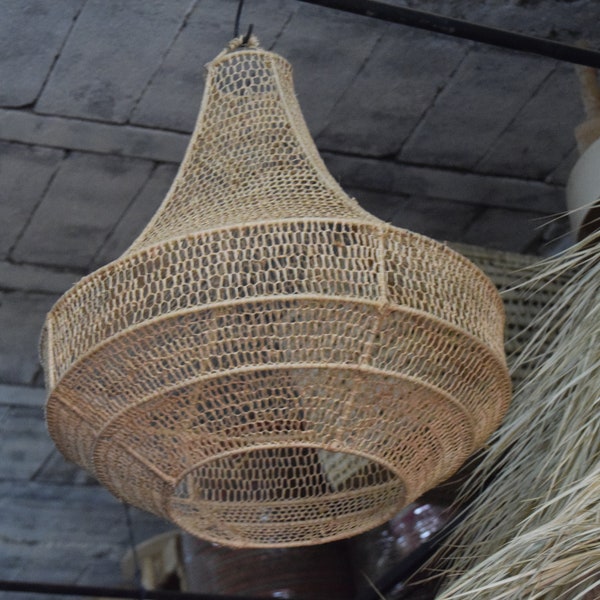 Large Rattan Chandelier - Etsy