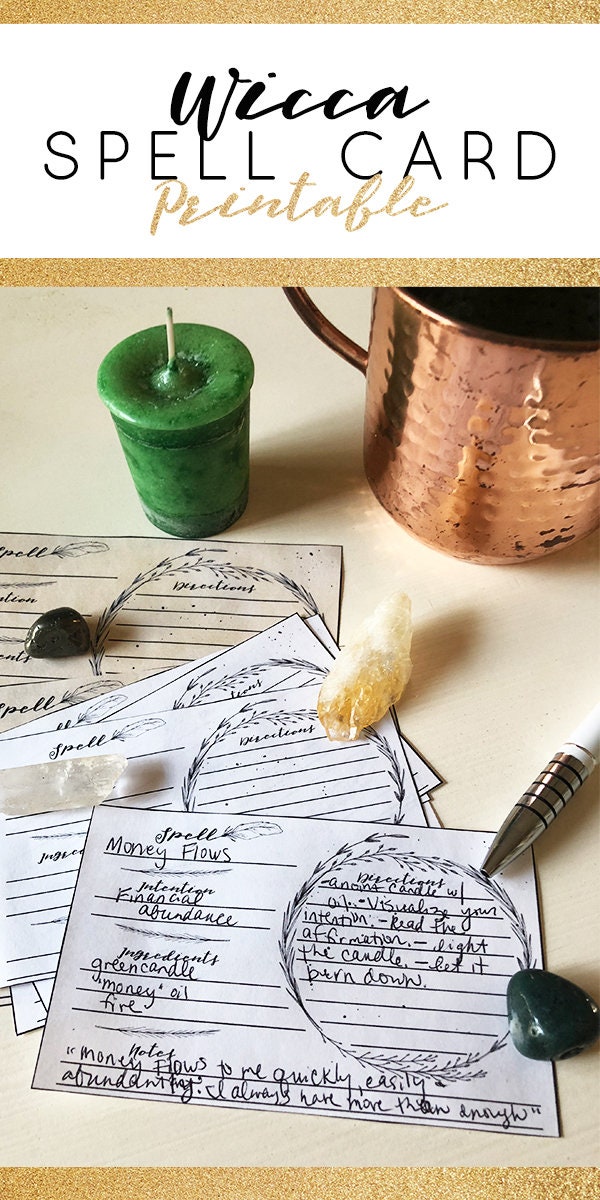 3in X 5in Witch Craft Wicca Spell Cards for Magick and Apothecary - Etsy