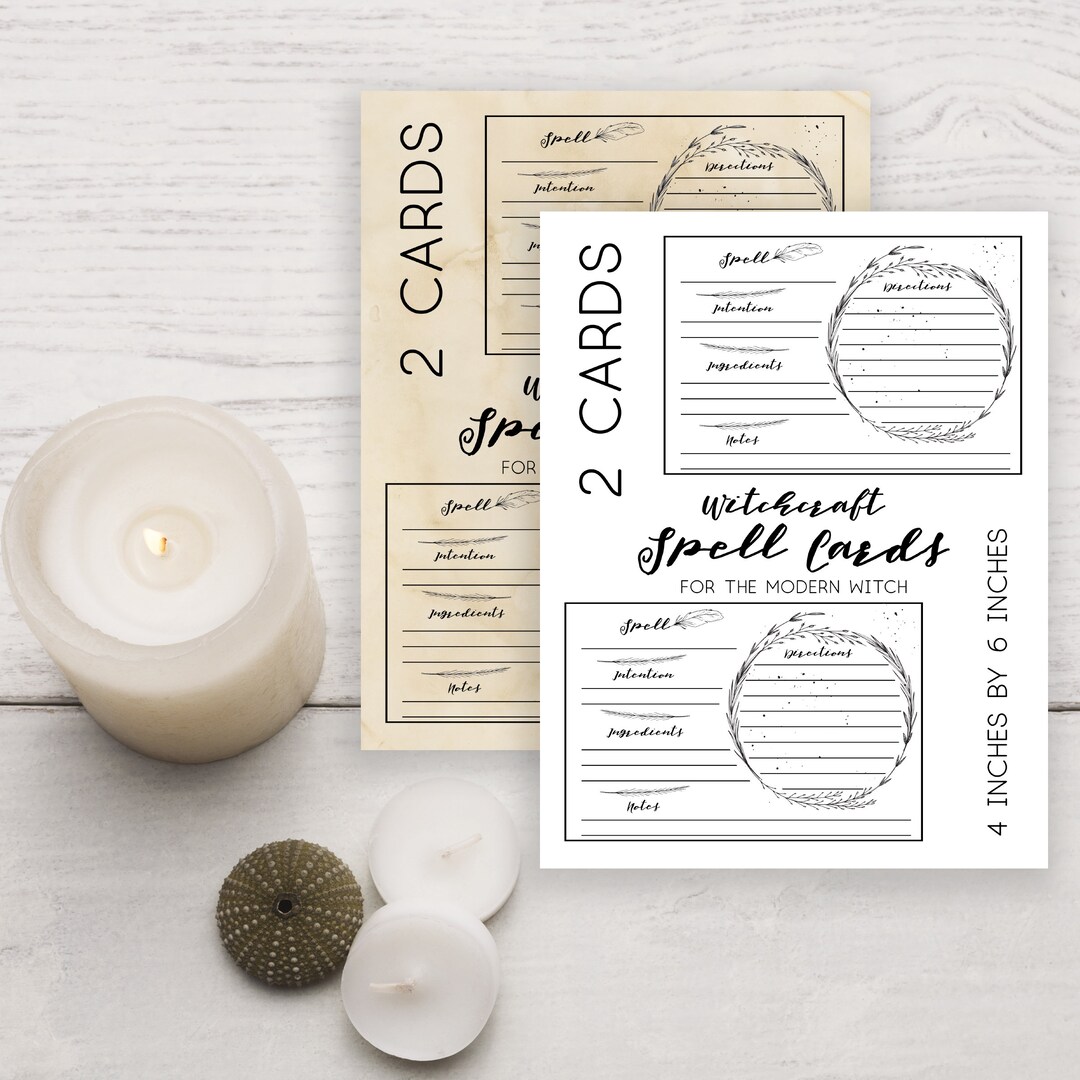 4in X 6in Spell Cards for Wicca, Witch Craft, Magick and Apothecary - Etsy