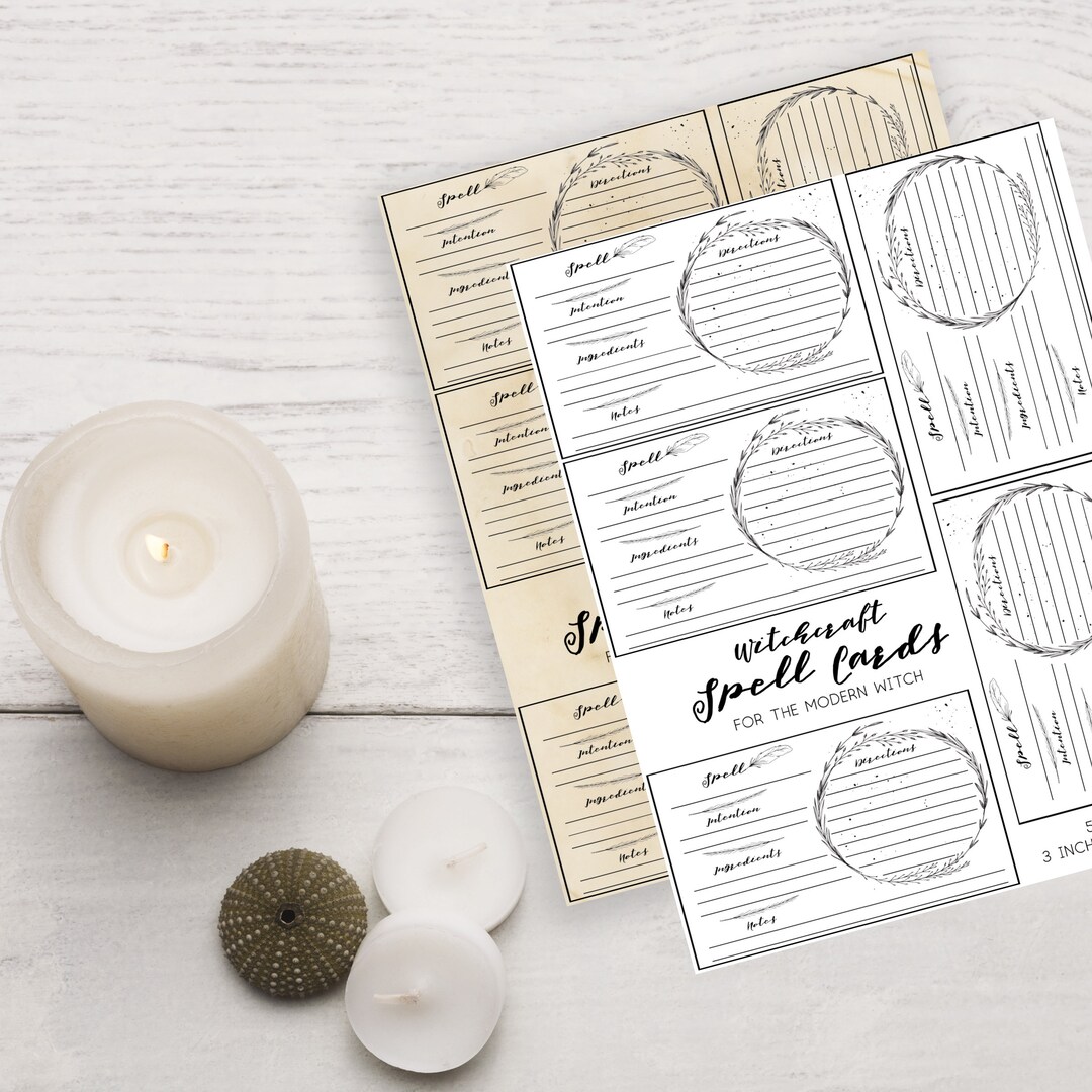 3in X 5in Witch Craft Wicca Spell Cards for Magick and Apothecary - Etsy