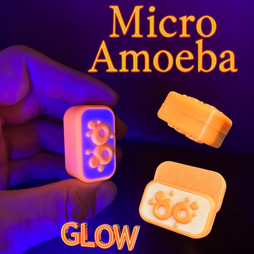 MICRO Amoeba Fidget Toy Haptic Slider SUPER CRUNCHY 1x Orange Glow - Etsy
