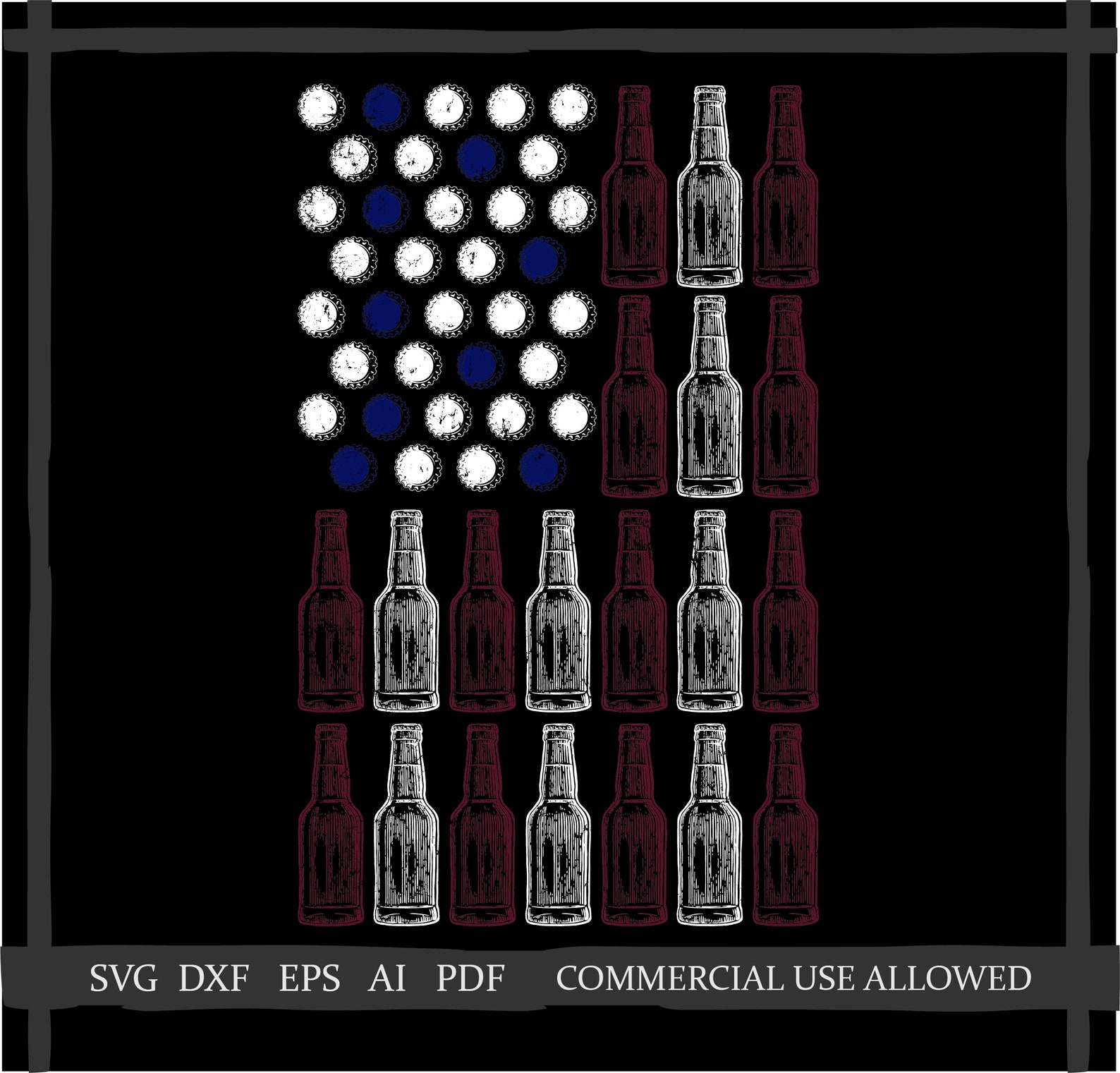 Beer USA Flag Svg Ai Eps Pdf Vector T-shirt Design File - Etsy