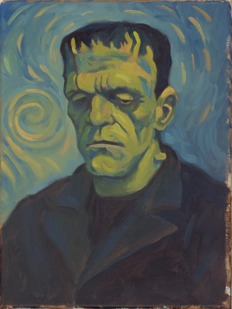Frankenstein - Lurch - Oil Painting - Monster Art - Etsy