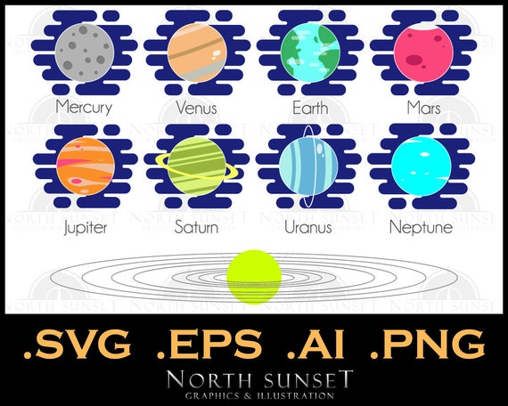 Neptune svg dxf clipart Earth svg Jupiter svg Uranus svg Mercury svg ...
