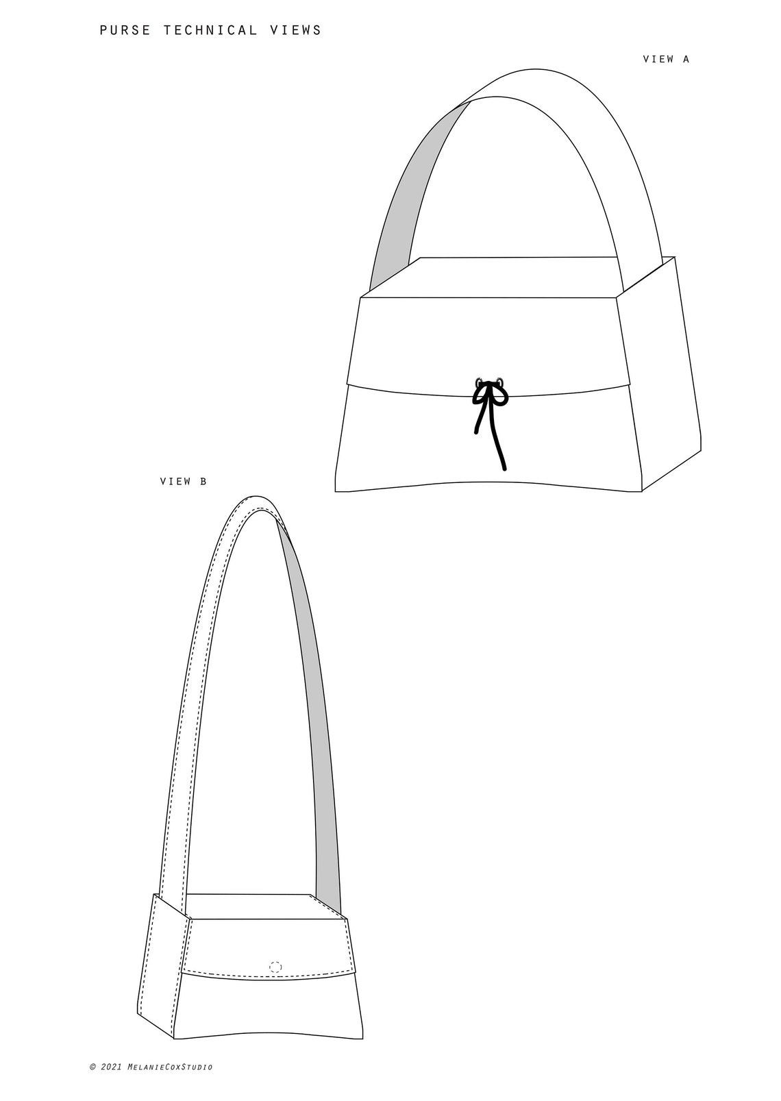 Shoulder Bag Purse Sewing Pattern and Instructions (fully Lined Purse ...
