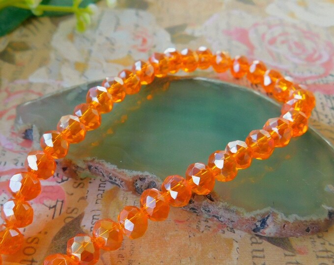 50 Orange AB Abacus Crystals 6mm X 5mm - Etsy