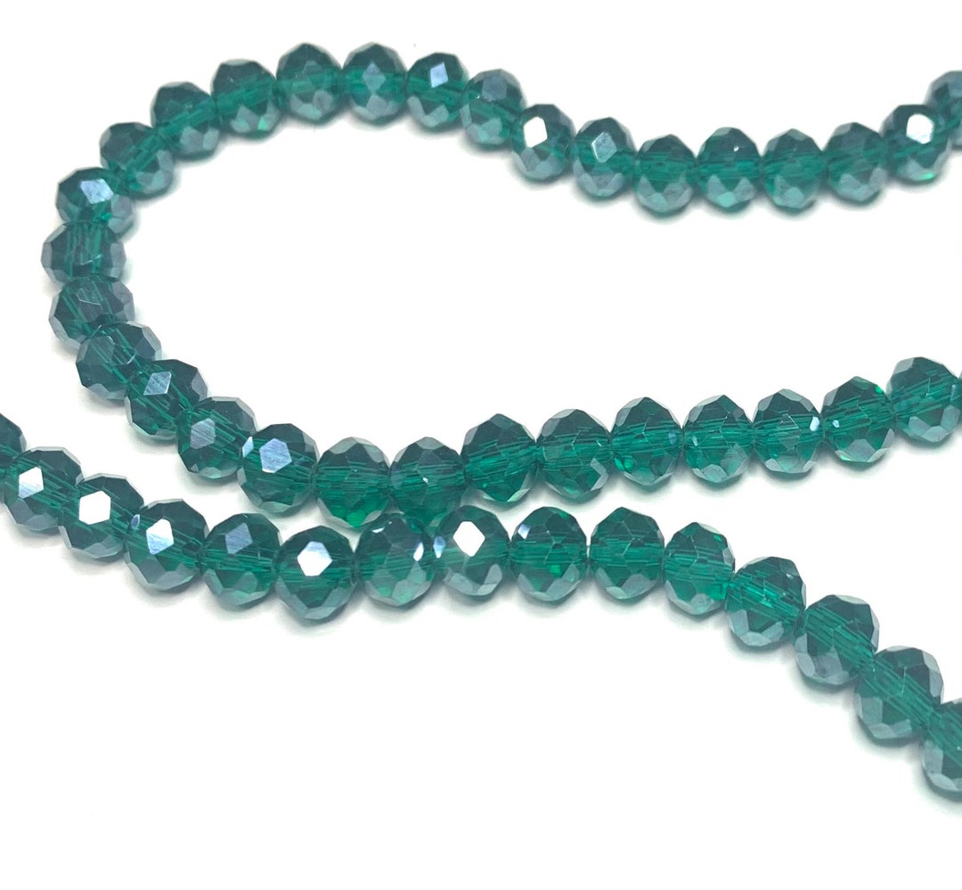 50 Emerald Green Abacus Crystals 6mm X 4mm - Etsy