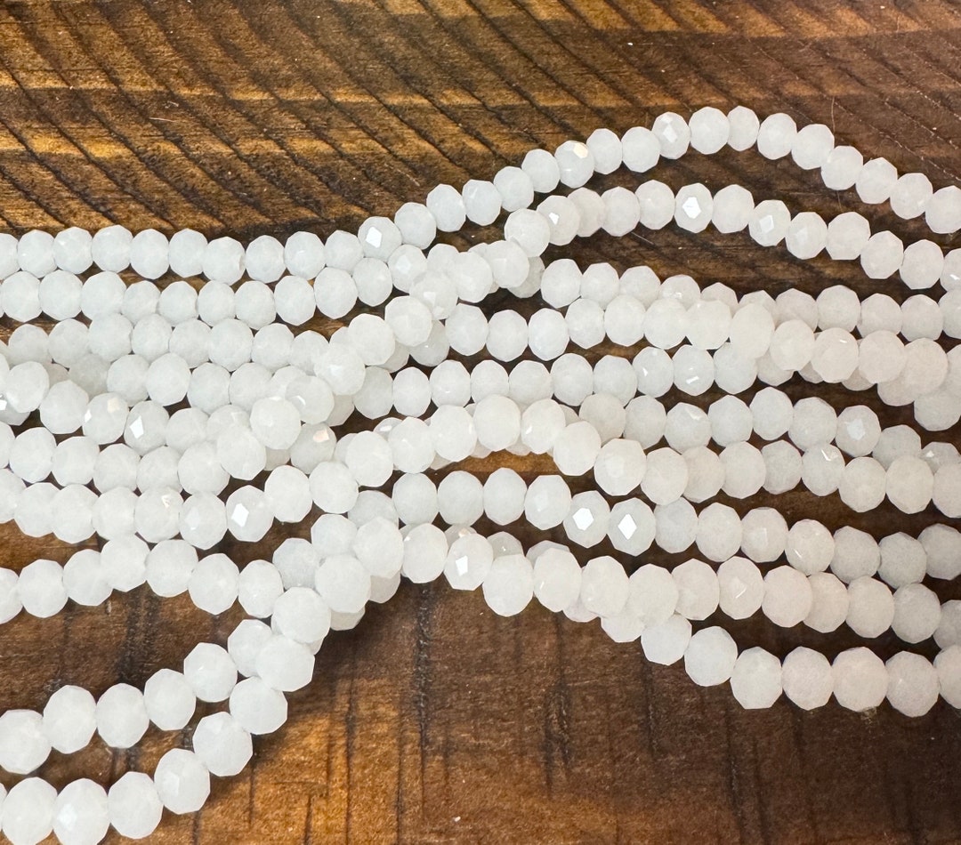 50 Opaque White Abacus Crystals 6mm X 4mm - Etsy