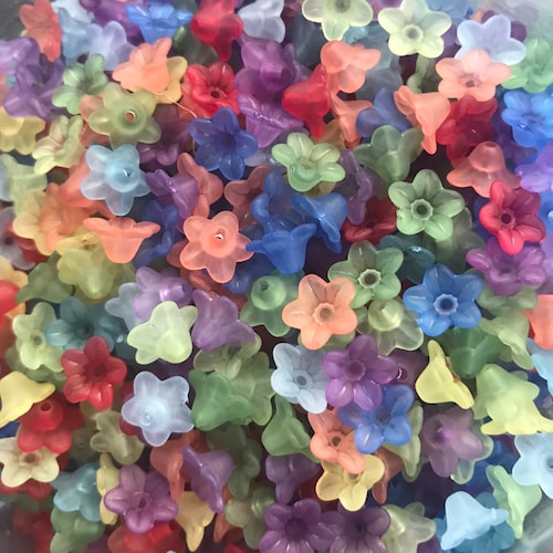 100 Tiny Lucite Flower Beads Choose Color 10mm X 5mm - Etsy