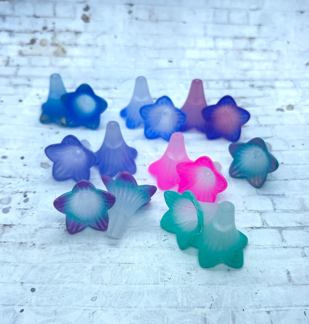 20 Design Your Own-custom Hand Painted Trumpet Flower Beads - Etsy