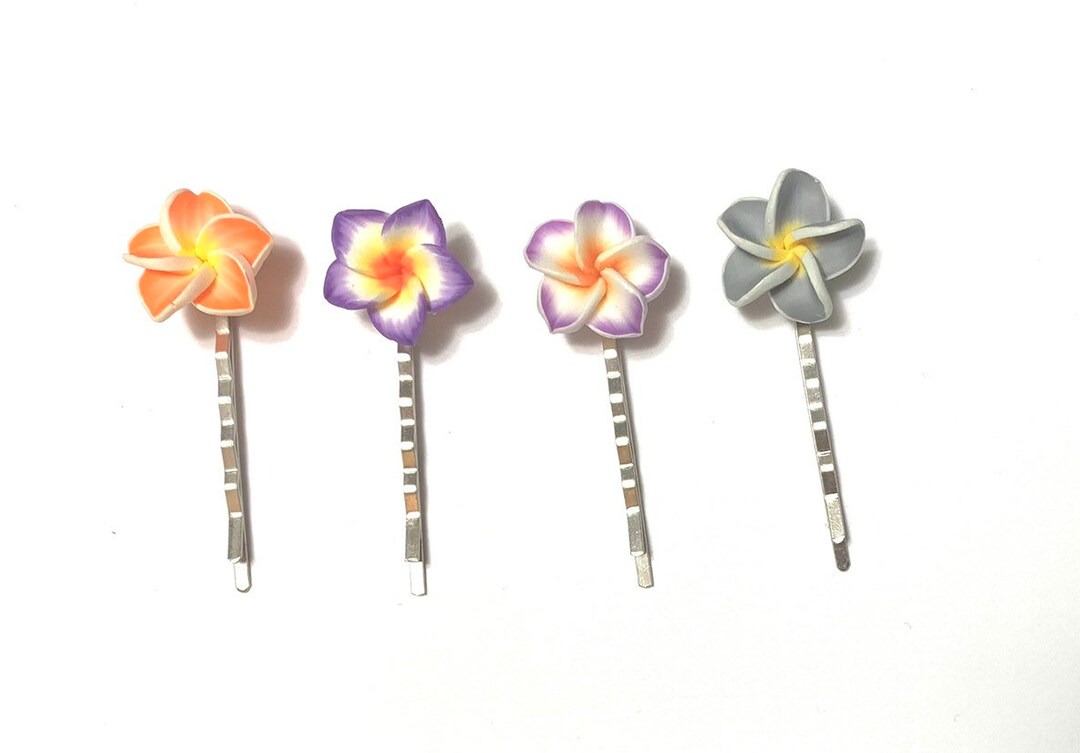 Polymer Clay Flower Bobby Pin- Choose Your Color - Etsy