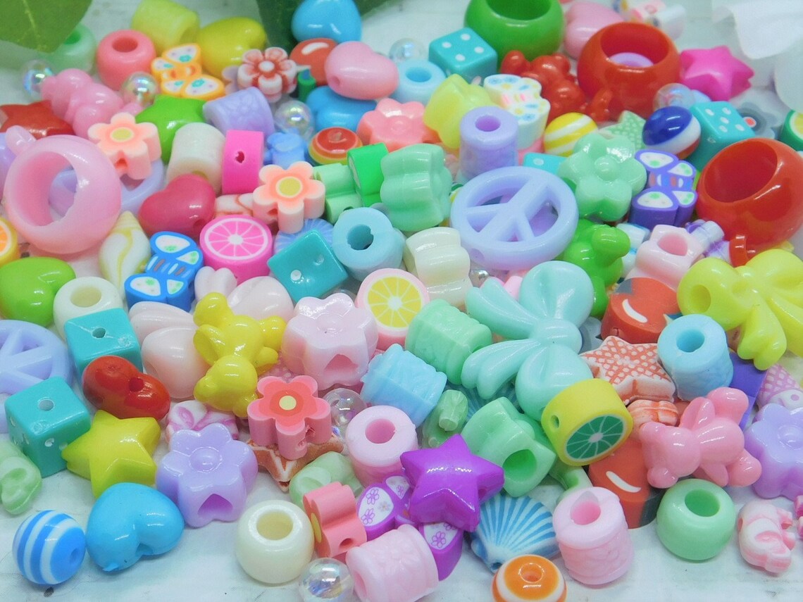 Whimsical Mystery Mix, Variety Bag Acrylic, Resin and Polymer Bead Mix ...