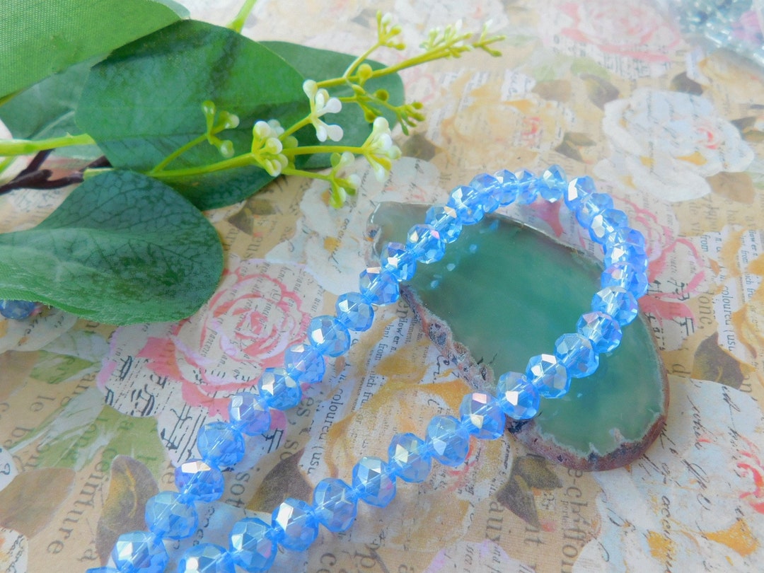 30 Cornflower Blue AB Abacus Crystals 6mm X 4mm - Etsy