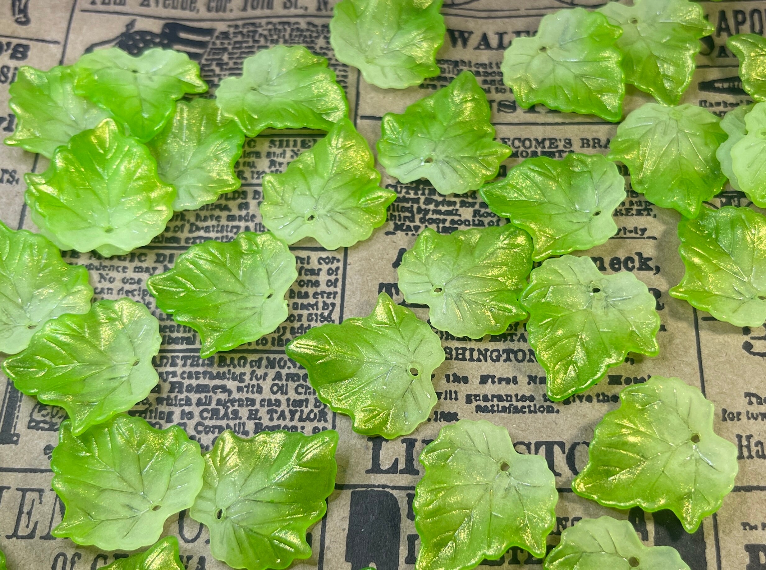 Lucky Pixie Hand Painted Lucite Leaves - Etsy