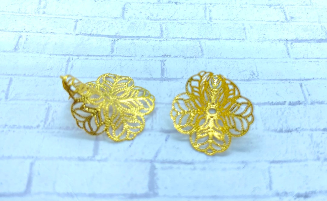 Filigree Bead Wraps Golden 19mm X 24mm - Etsy