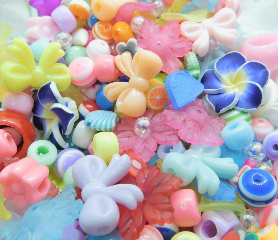 Whimsical Mystery Mix, Variety Bag Acrylic, Resin and Polymer Bead Mix ...