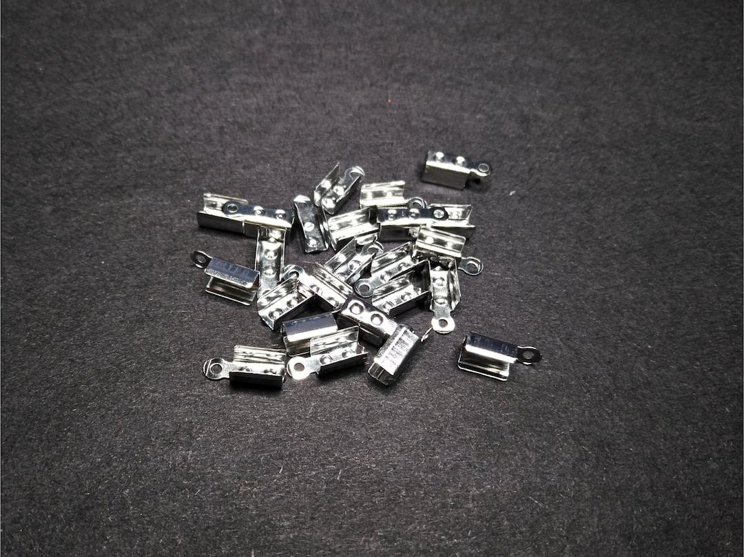 Fold Over Cord End Crimp Tips Terminator Silver Tone 12x4mm - Etsy