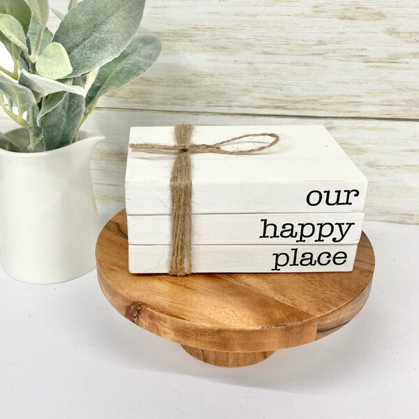 Wooden Stack of Books - Etsy