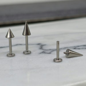 Titanium Spike Lip Ring Stud, Cartilage Earring Large Spike Piercing ...