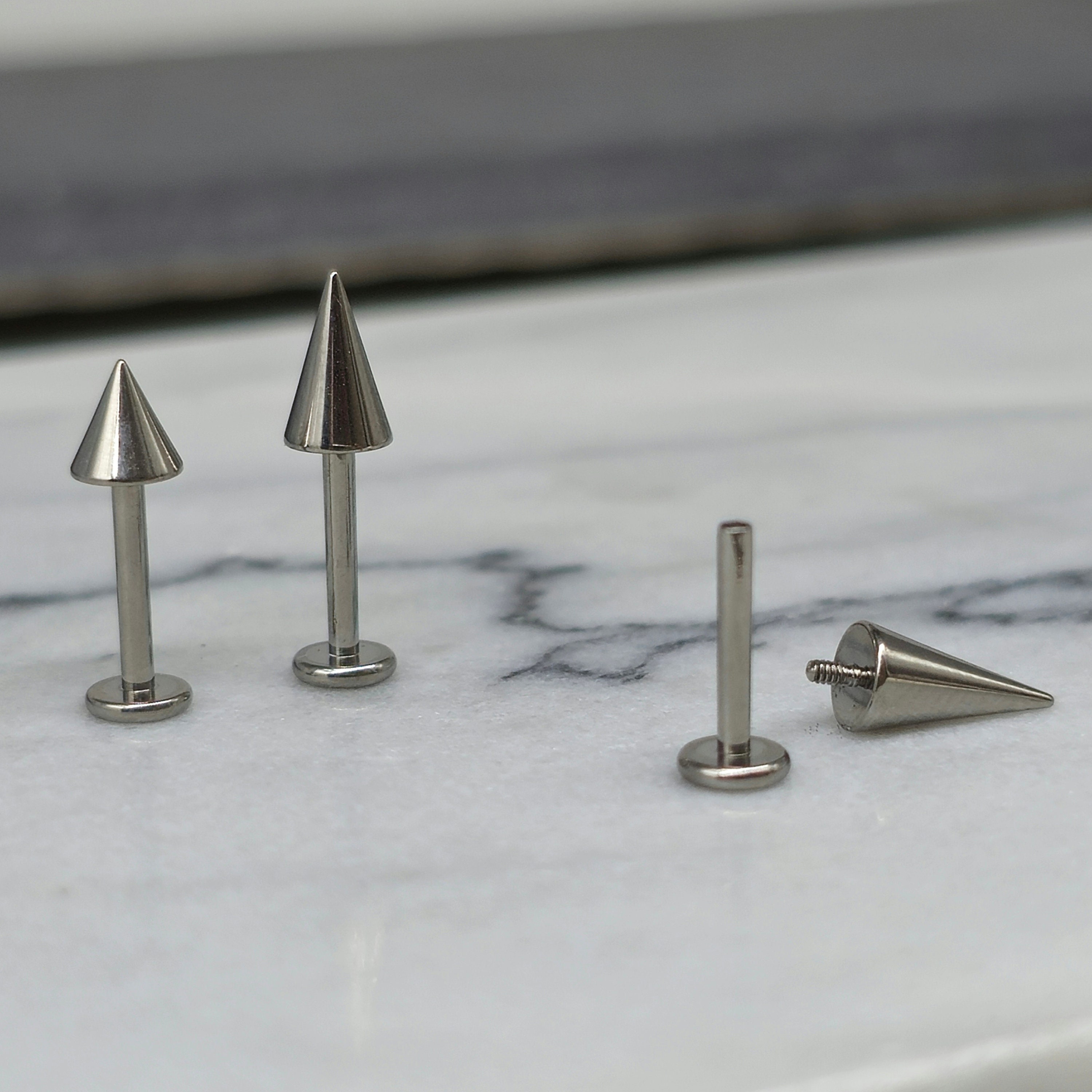 Titanium Spike Lip Ring Stud, Cartilage Earring Large Spike Piercing ...