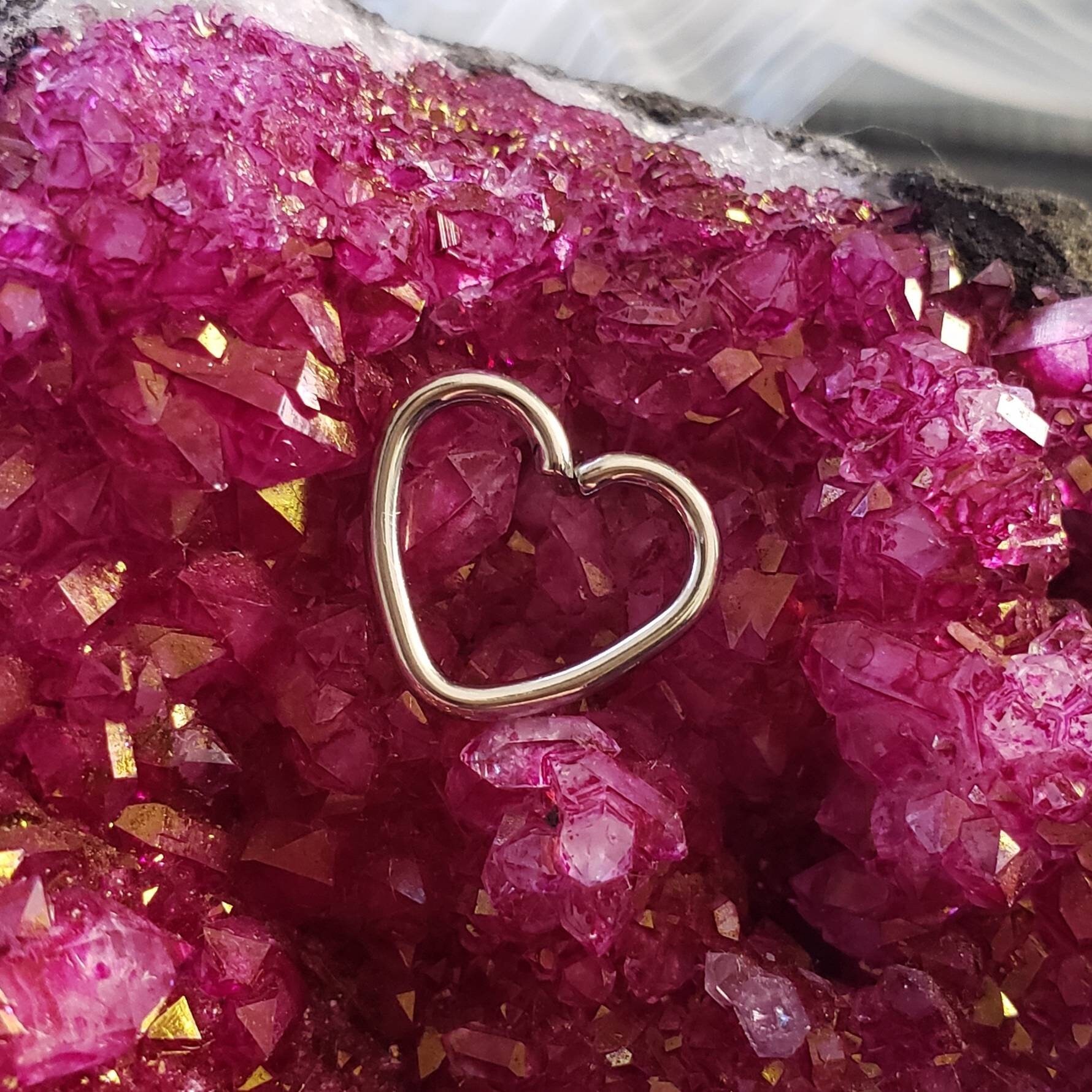 Seamless Heart Daith Earring Simple Silver Bendable Heart | Etsy