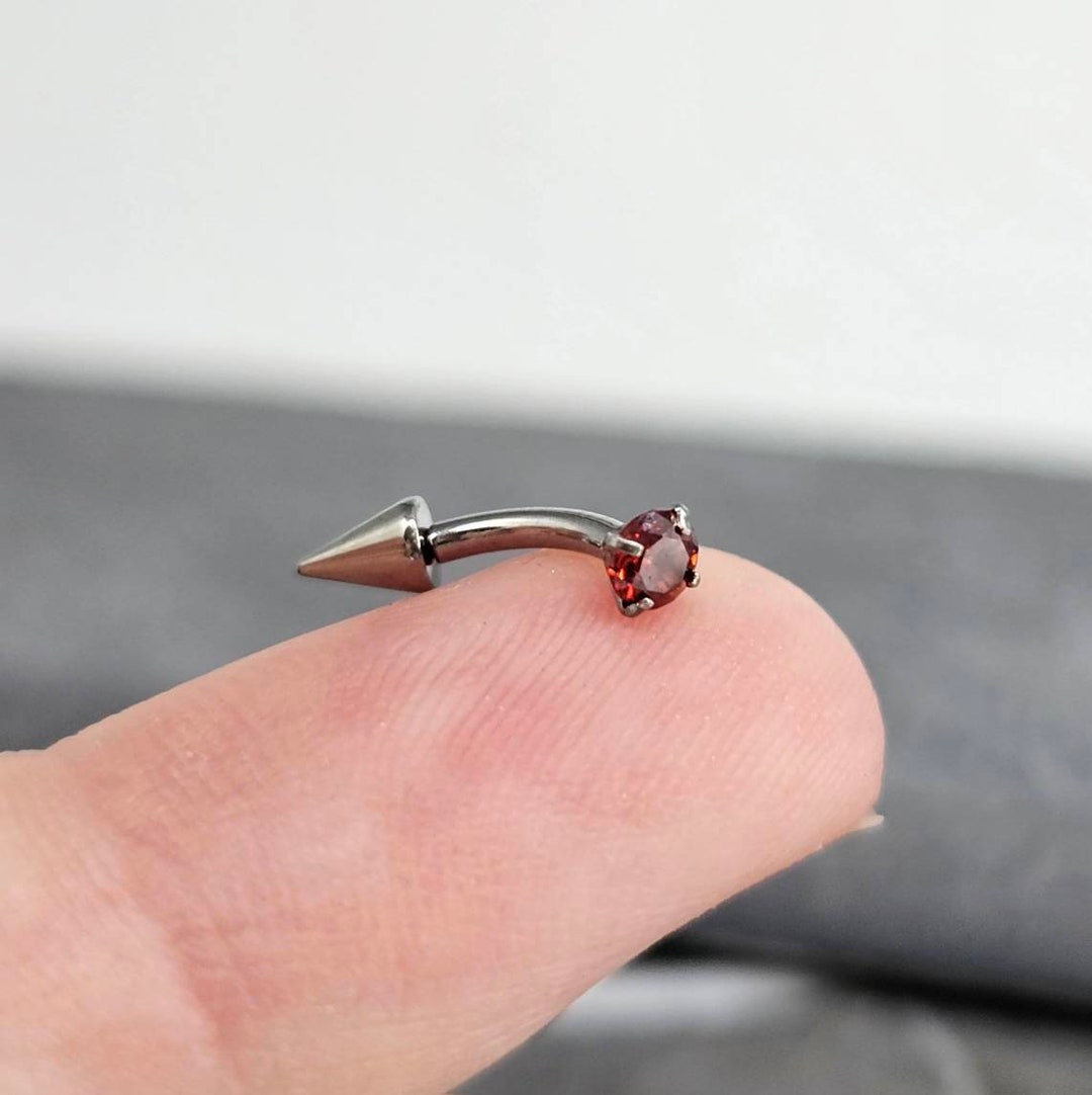 Red Spike Titanium Internally Threaded Rook Earring, Implant Grade ...