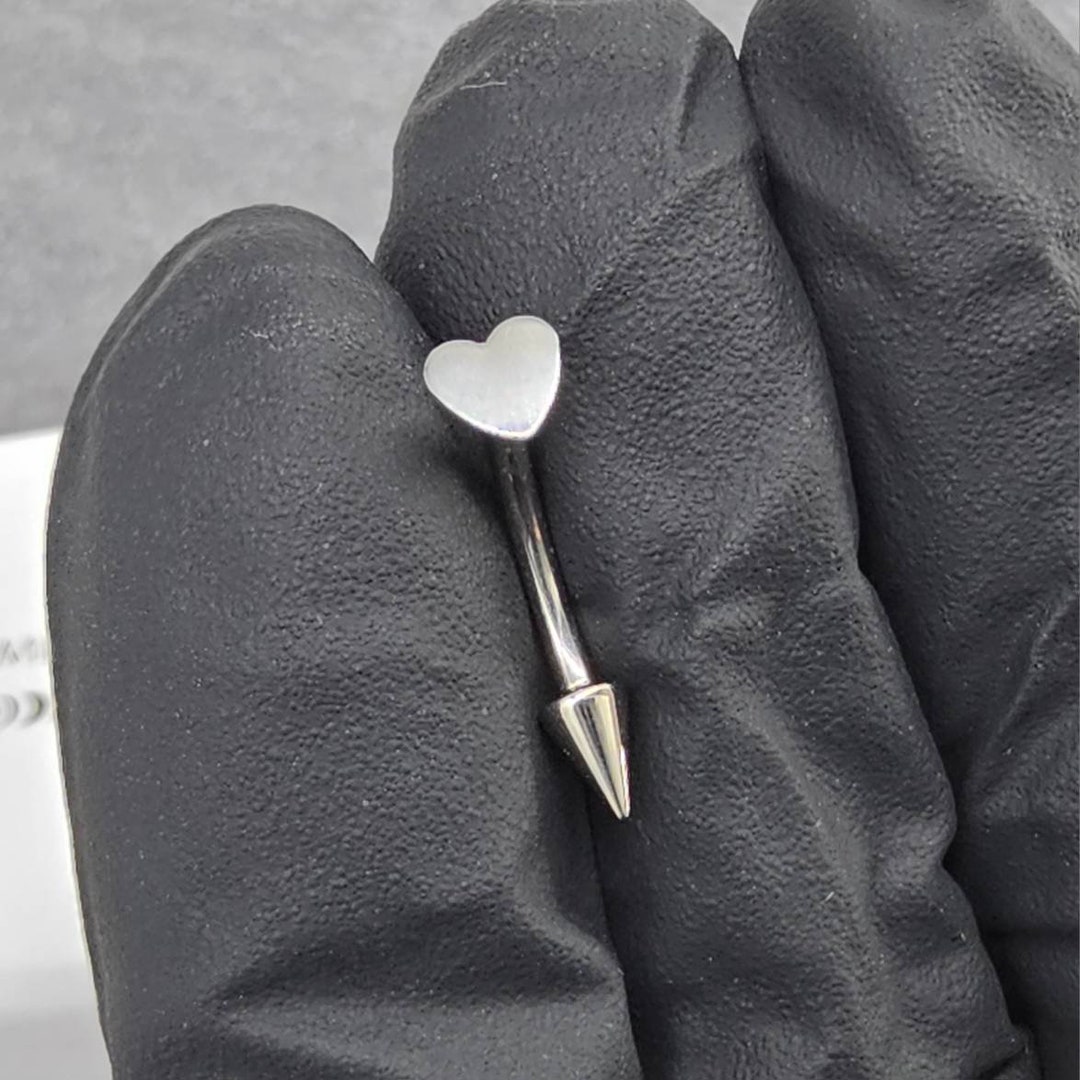 Heart Spike Titanium Internally Threaded Minimalist Rook Earring ...