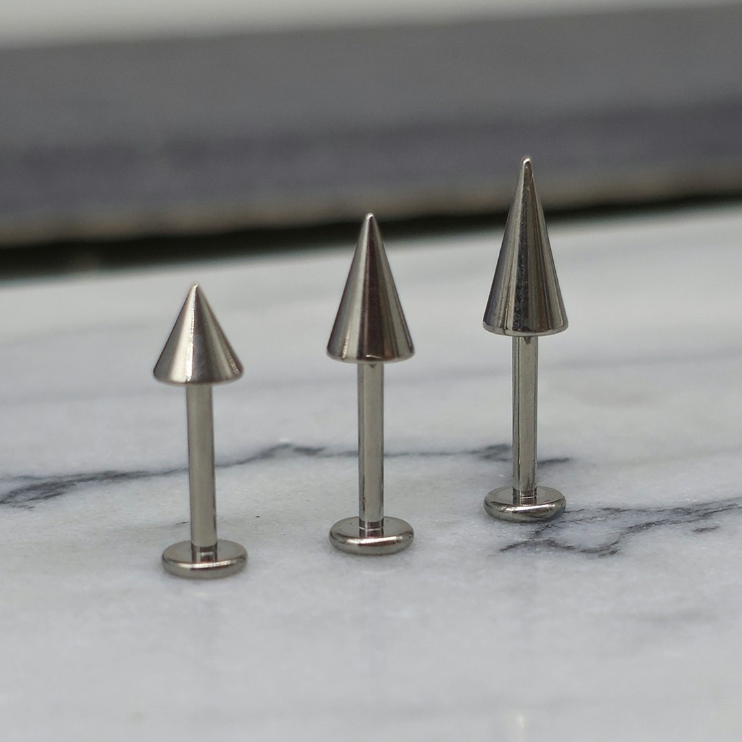 Titanium Spike Lip Ring Stud, Cartilage Earring Large Spike Piercing ...